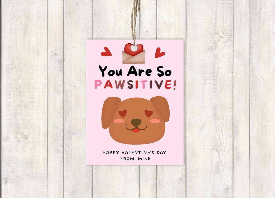 Editable Printable Puppy Valentine's Day Cards Kids School DIY Puppy ...