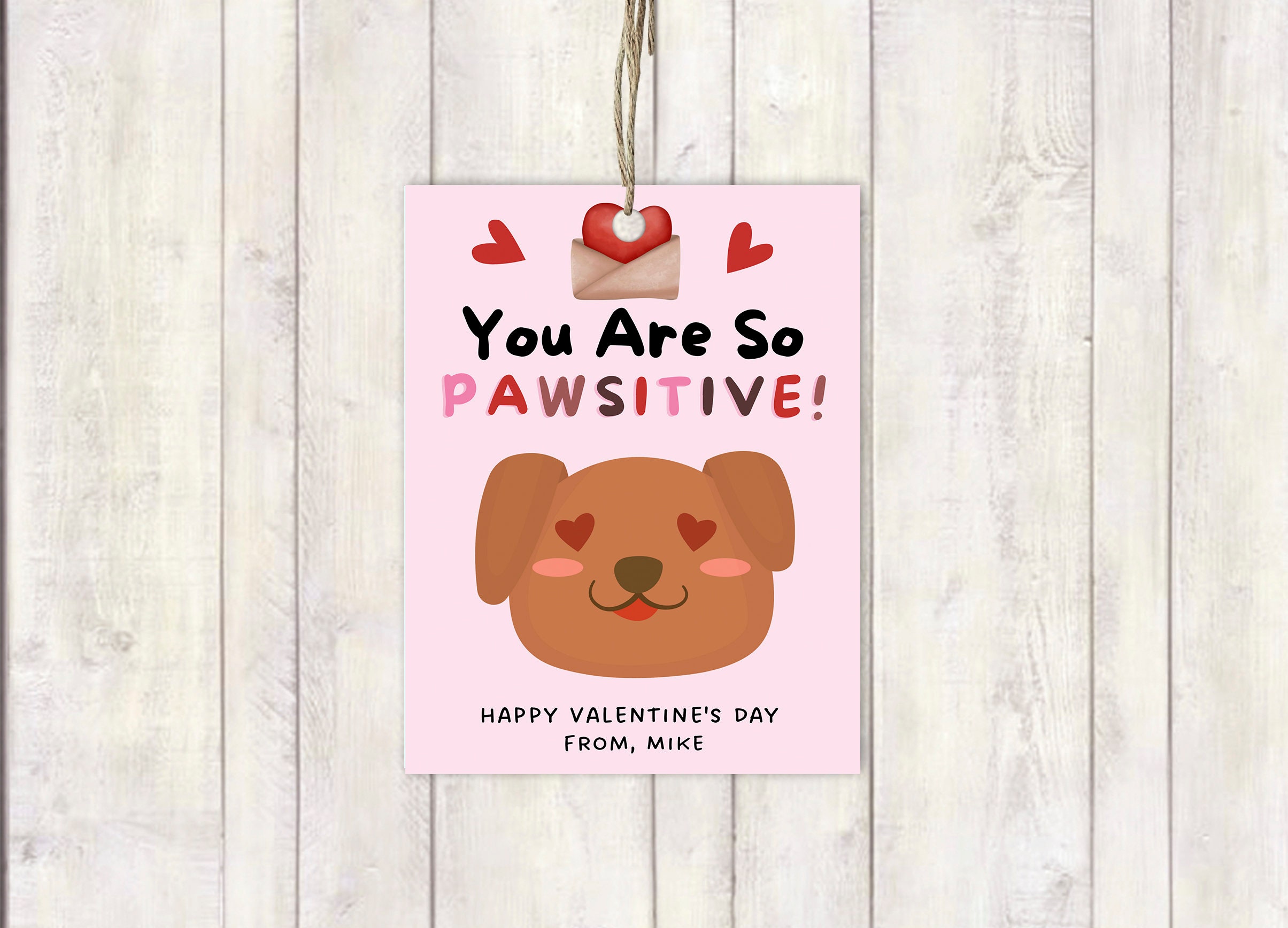 Editable Printable Puppy Valentine's Day Cards Kids School DIY Puppy ...