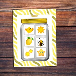 Color Sorting Jars, Learning Colors, Busy Book Printable, Toddler ...