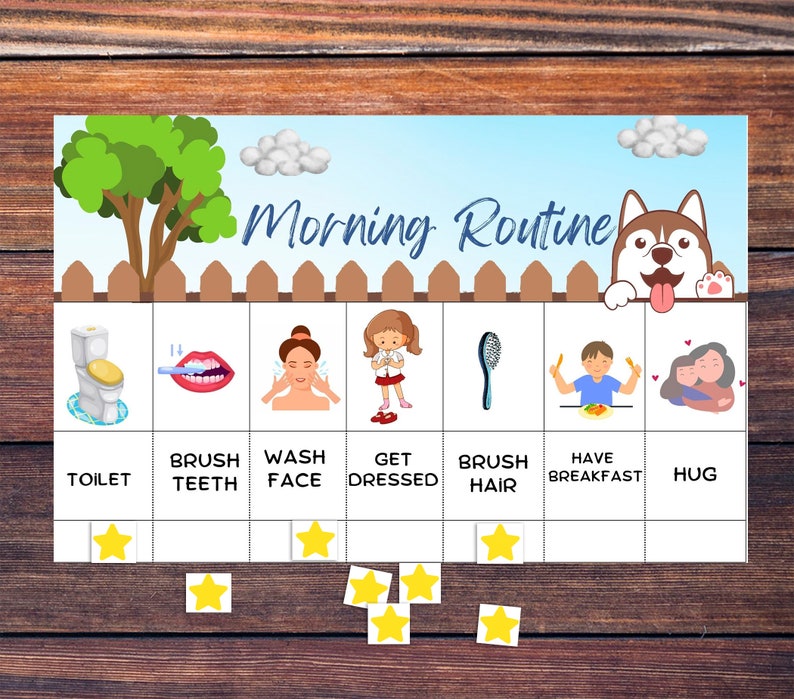 Unicorn Morning Routine Chart for Toddler. 6 Printable Morning - Etsy