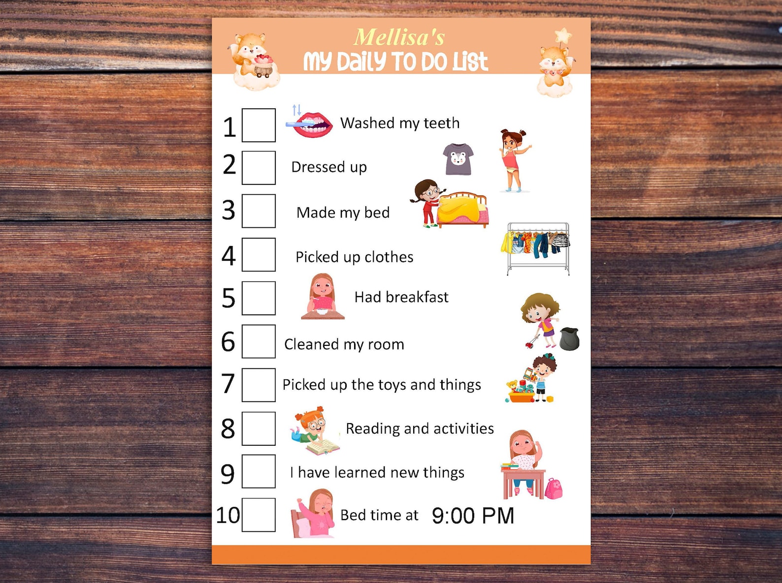 Editable Kids Daily Routine Checklist. Morning Routine, Kids Bedtime ...