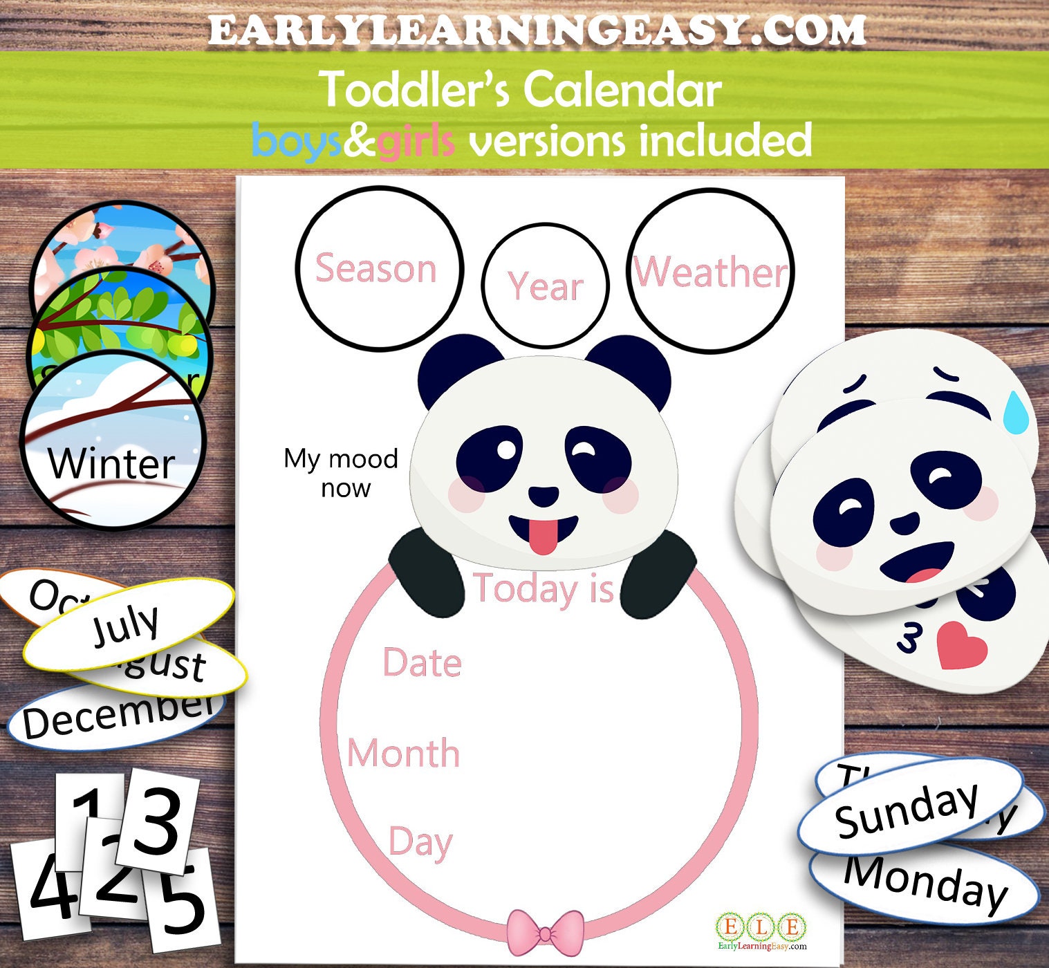 Daily Morning Board Circle Time. Kids Calendar Weather Seasons ...