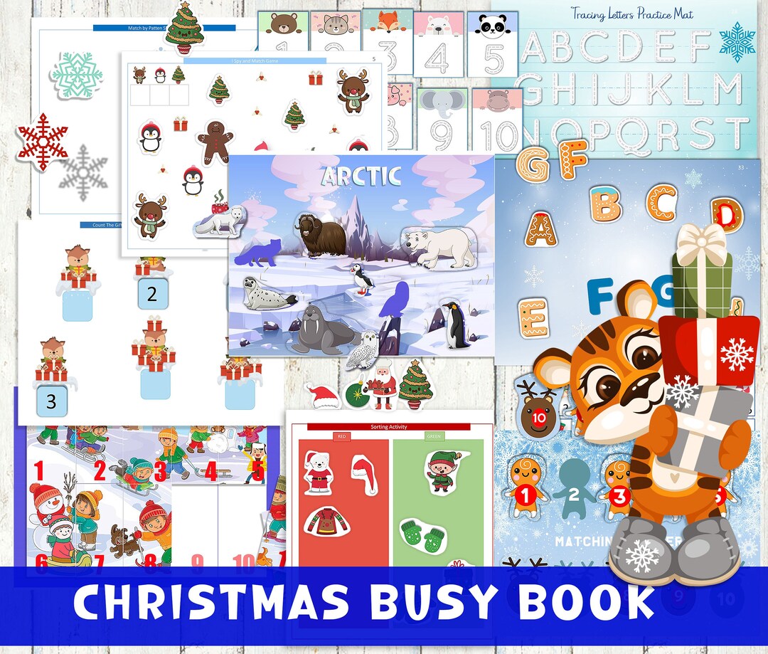 Prek Christmas Busy Book. Preschool Printable Learning Binder. - Etsy