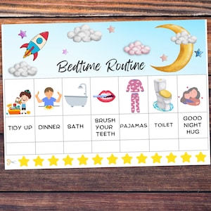 Unicorn Bed Time Routine Chart for Toddlers. Printable Chore Chart ...