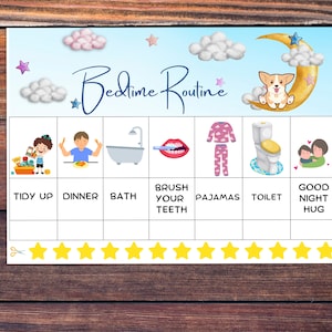 Unicorn Bed Time Routine Chart for Toddlers. Printable Chore Chart ...