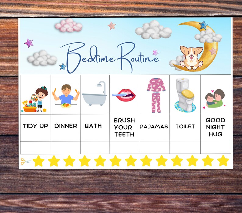 Unicorn Bed Time Routine Chart for Toddlers. Printable Chore Chart ...