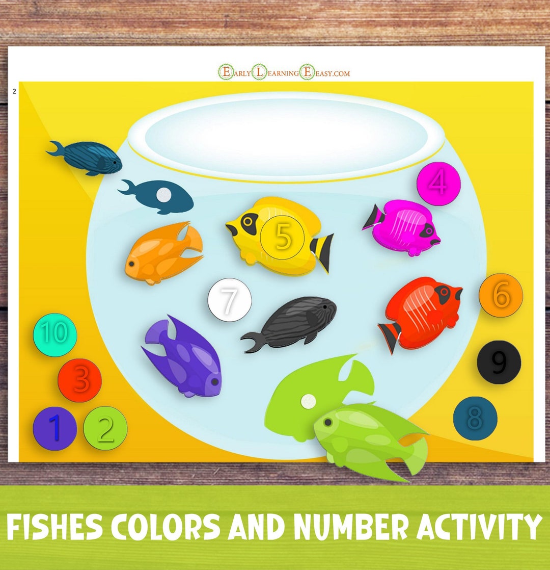 Color Matching Activity. Fishes Sorting and Counting Activity. - Etsy