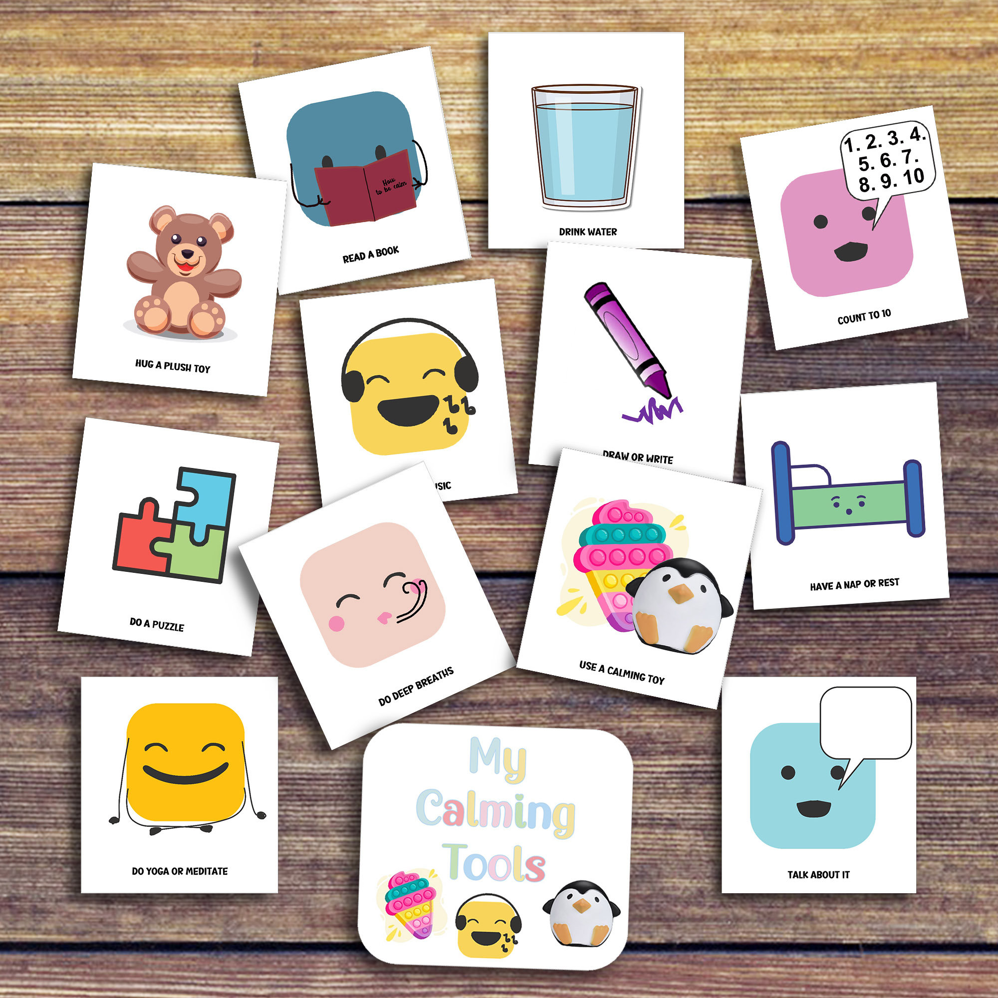 Calm Down Corner Kit for Kids. Printable Calm Down Emotions Cards and ...