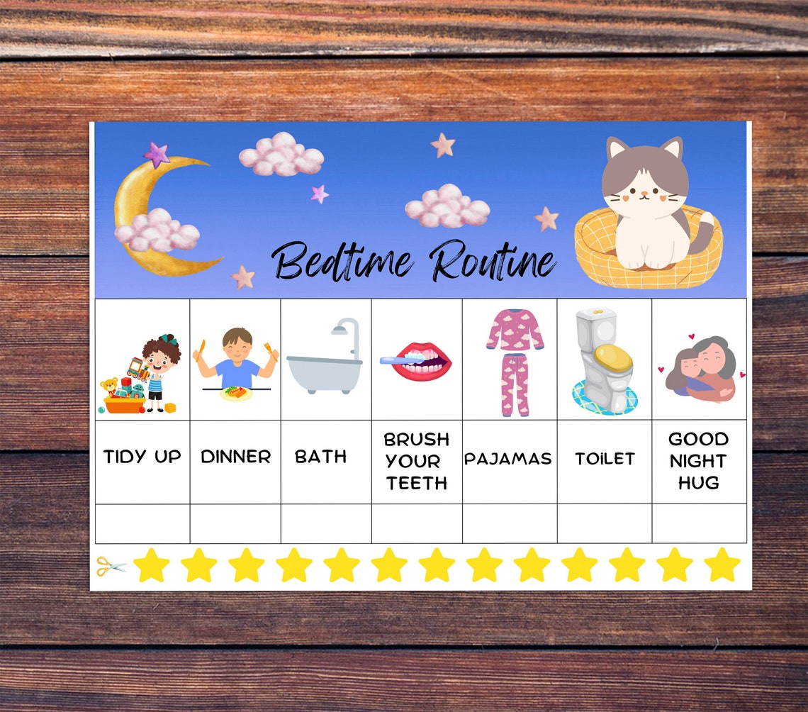 Unicorn Bed Time Routine Chart for Toddlers. Printable Chore Chart ...