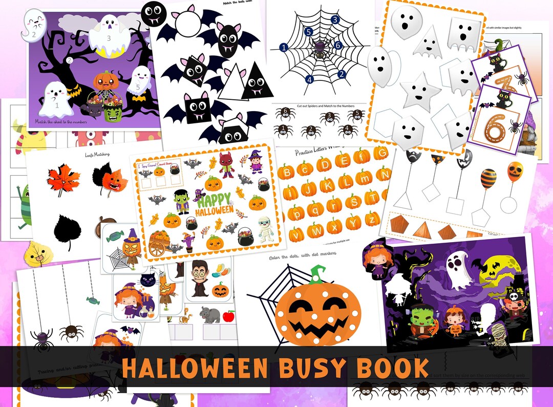Halloween Busy Book Printable Toddler Learning Book Fall Quite Book ...