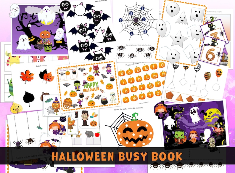 Halloween Busy Book Printable Toddler Learning Book Fall Quite Book ...