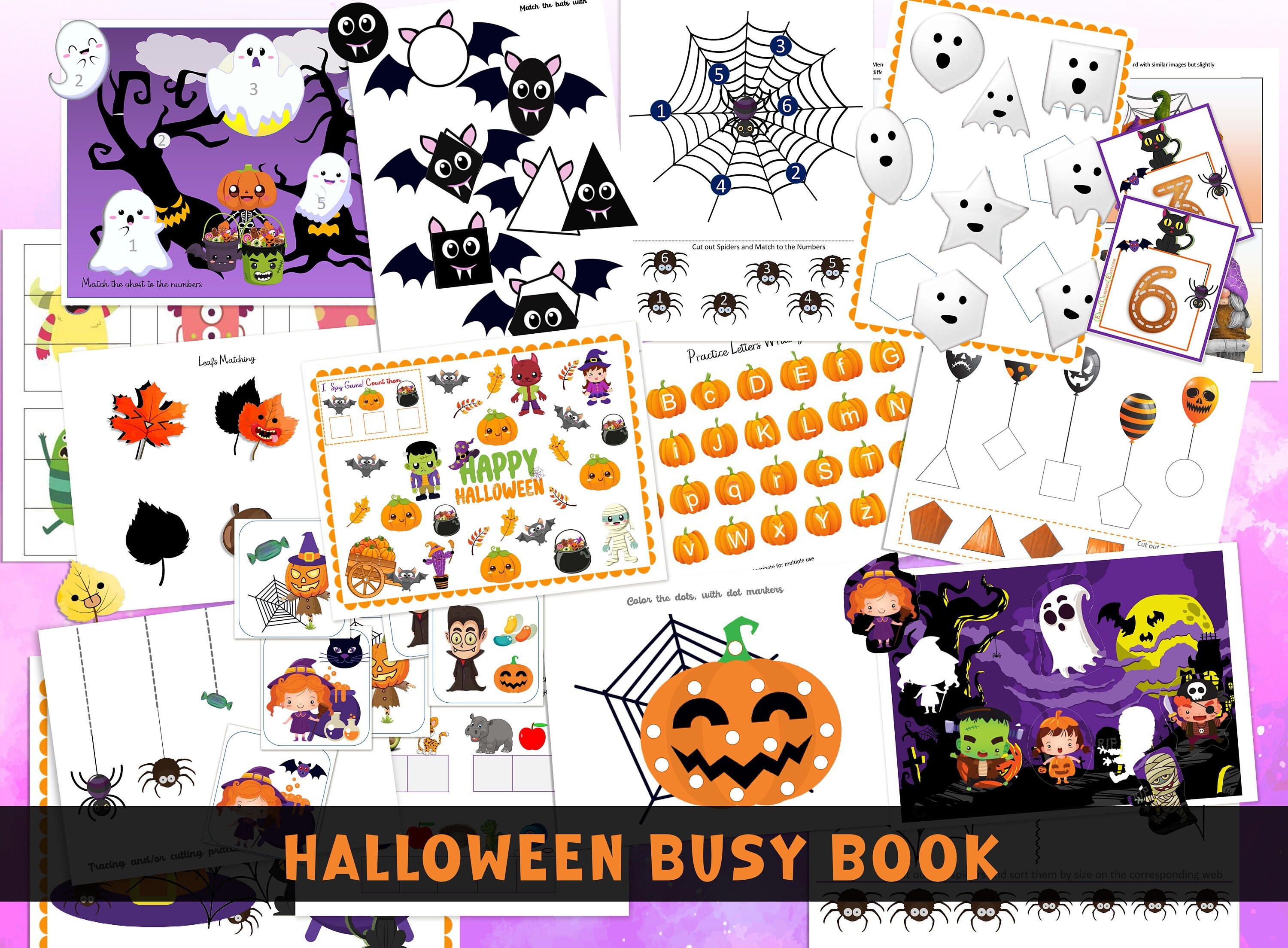 Halloween Busy Book Printable Toddler Learning Book Fall Quite Book ...