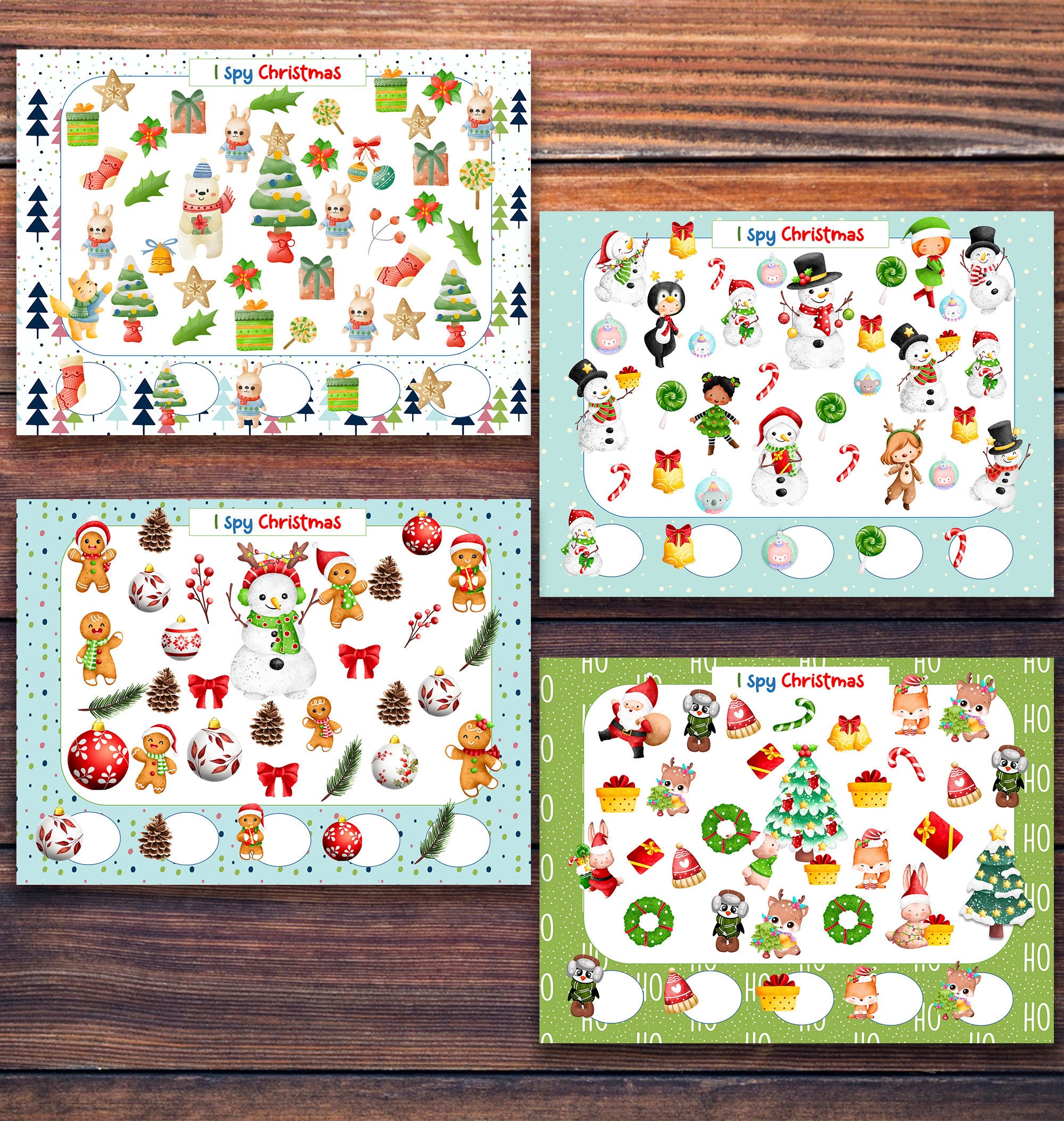 I Spy Christmas Printable Count to 5 Activities Winter Preschool, Kids ...