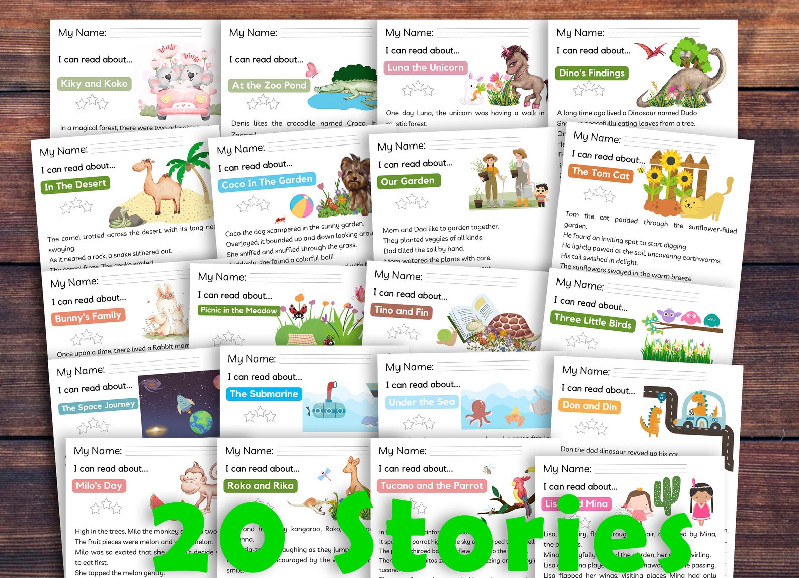 Kindergarten at Home Reading Worksheets - Comprehension Printable ...