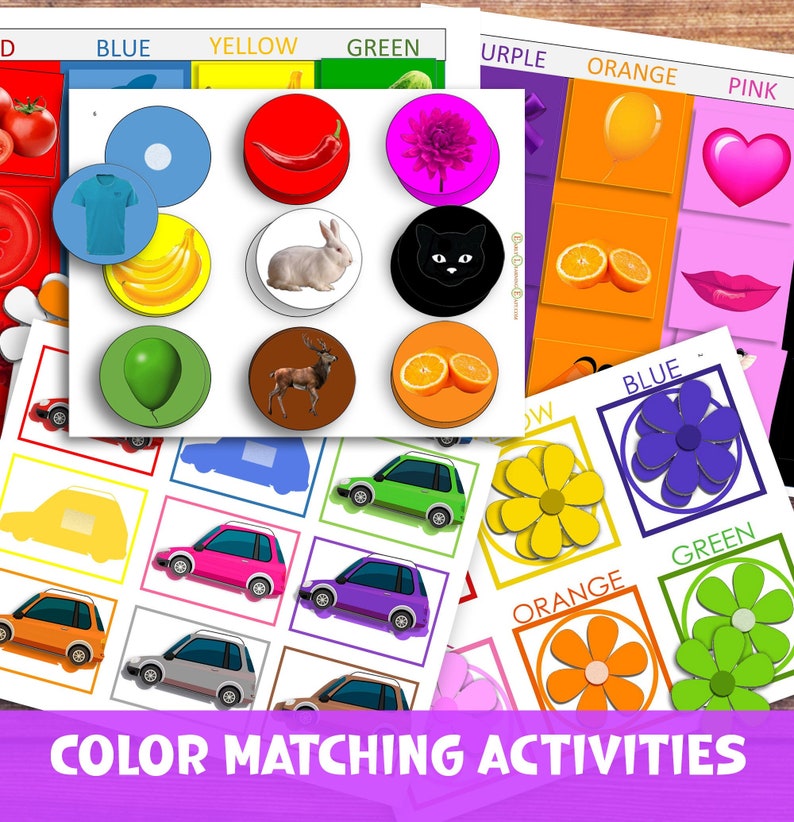 Color Matching Game for Toddlers. Pre-k Color Sorting - Etsy