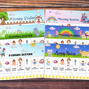 Unicorn Morning Routine Chart for Toddler. 6 Printable Morning Routine ...