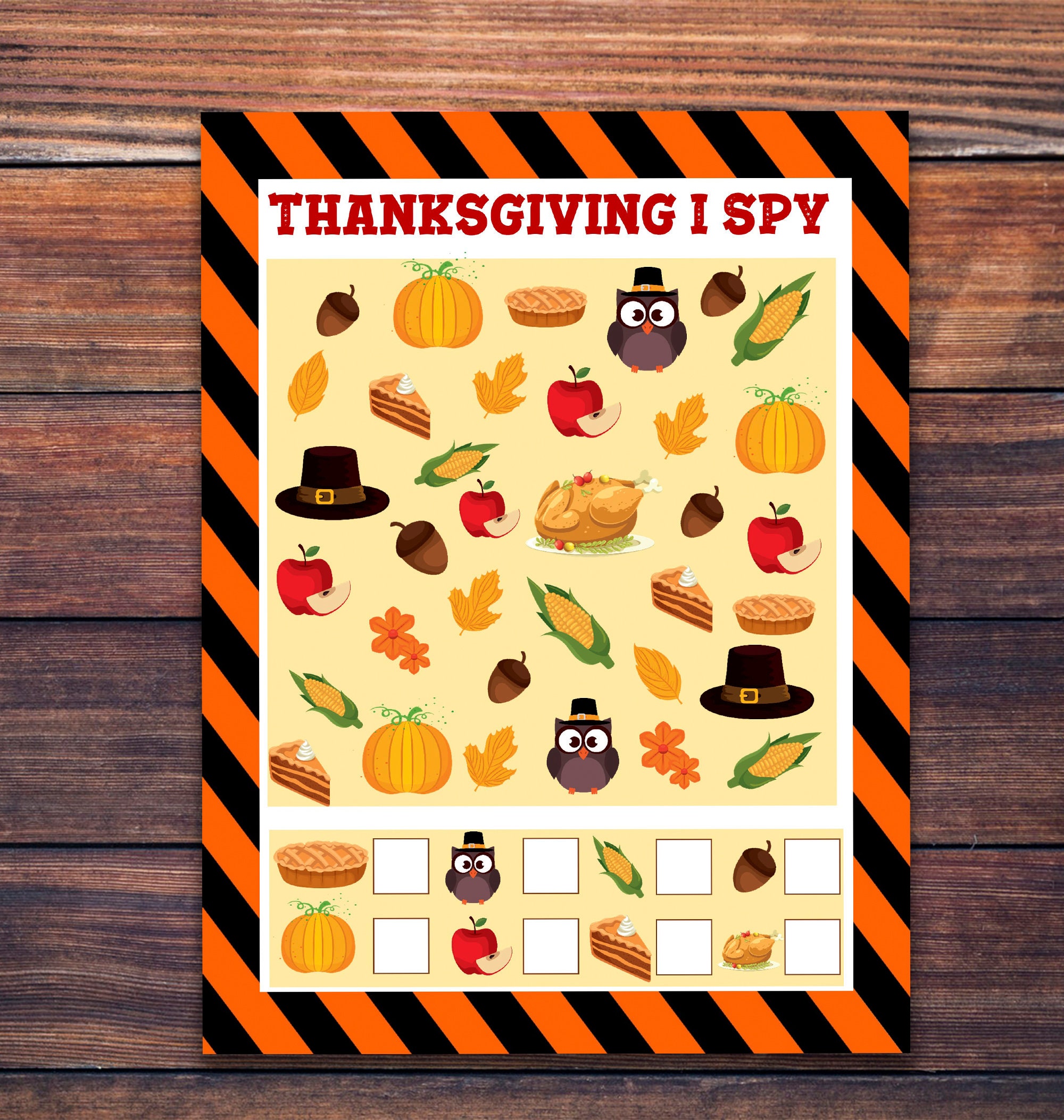 I Spy Thanksgiving Worksheet for Preschoolers. Thanksgiving I Spy ...