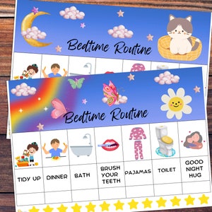 Unicorn Bed Time Routine Chart for Toddlers. Printable Chore Chart ...