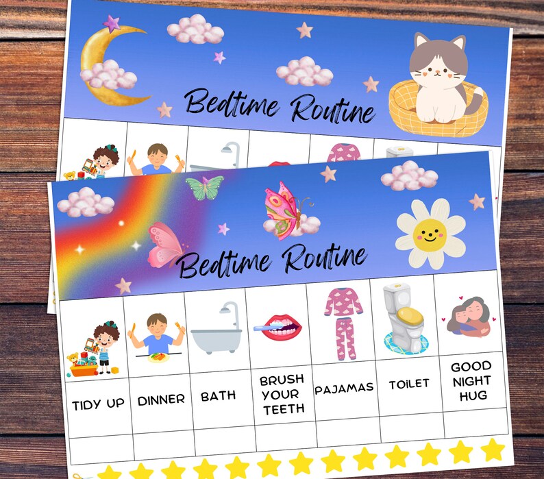 Unicorn Bed Time Routine Chart for Toddlers. Printable Chore Chart ...