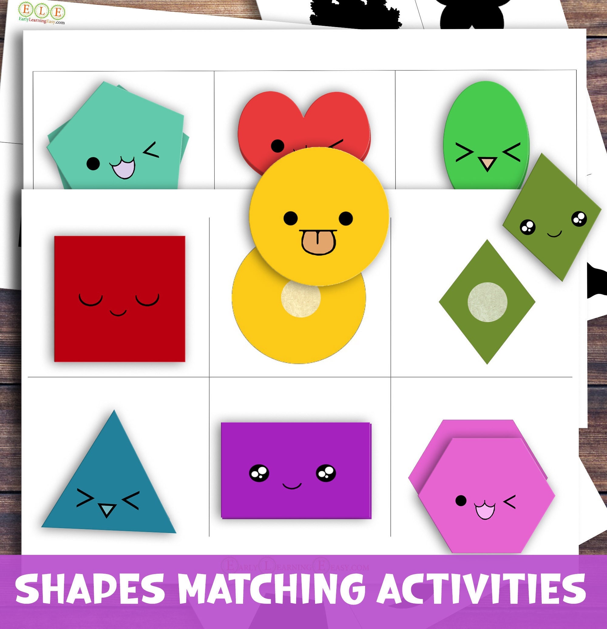 Shapes Matching Activities and Pretend Play Game. Printable Activities ...