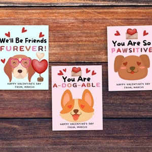 Editable Printable Puppy Valentine's Day Cards Kids School DIY Puppy ...