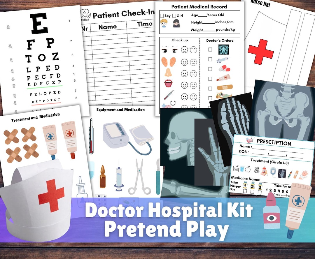 Hospital Dramatic Play Printable, 20 Page Doctor Pretend Play Kit, Kids ...