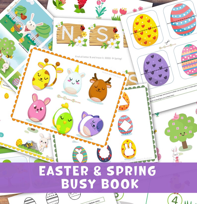 Easter Toddler Busy Book Activities. Spring Toddler - Etsy