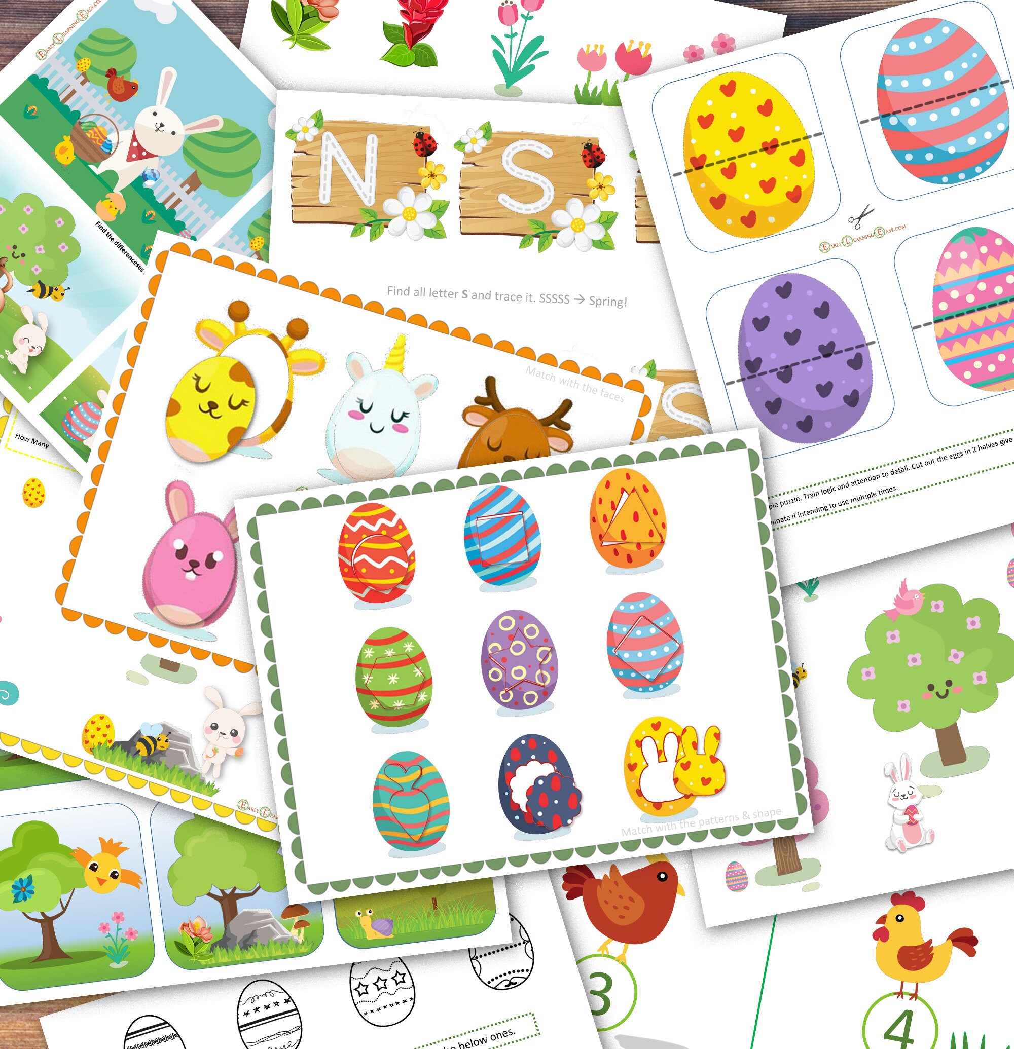 Preschool Easter Worksheets Activities. Spring Toddler Printable ...