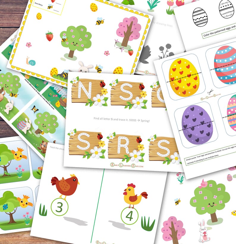 Preschool Easter Worksheets Activities. Spring Toddler Printable ...