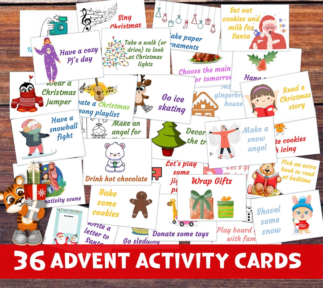 36 Printable Advent Activity Cards. Printable Christmas Fun Task Cards ...