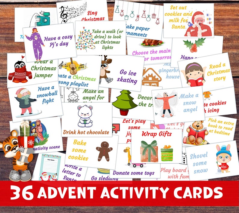 36 Printable Advent Activity Cards. Printable Christmas Fun - Etsy