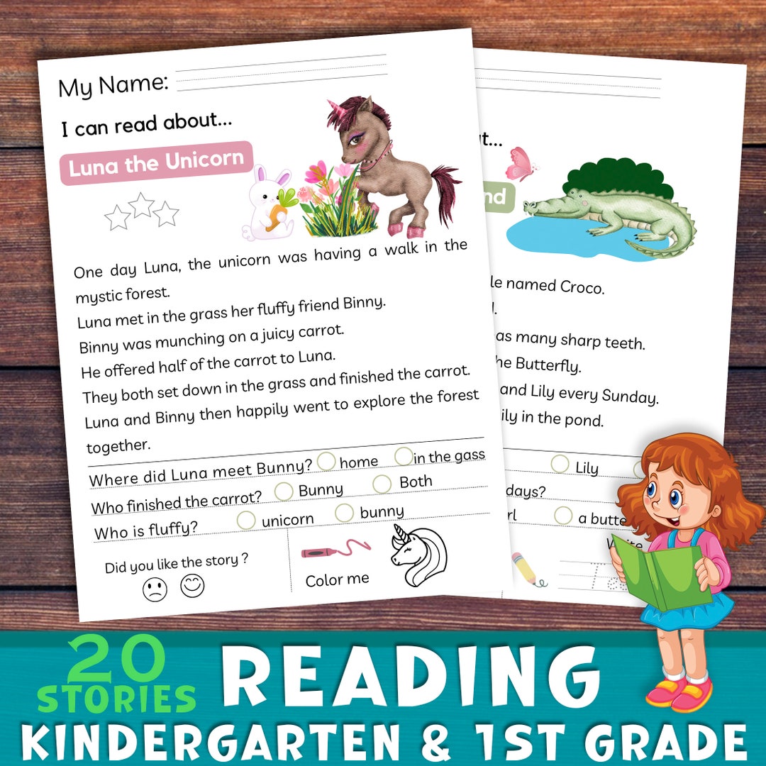 Kindergarten at Home Reading Worksheets Comprehension Printable ...