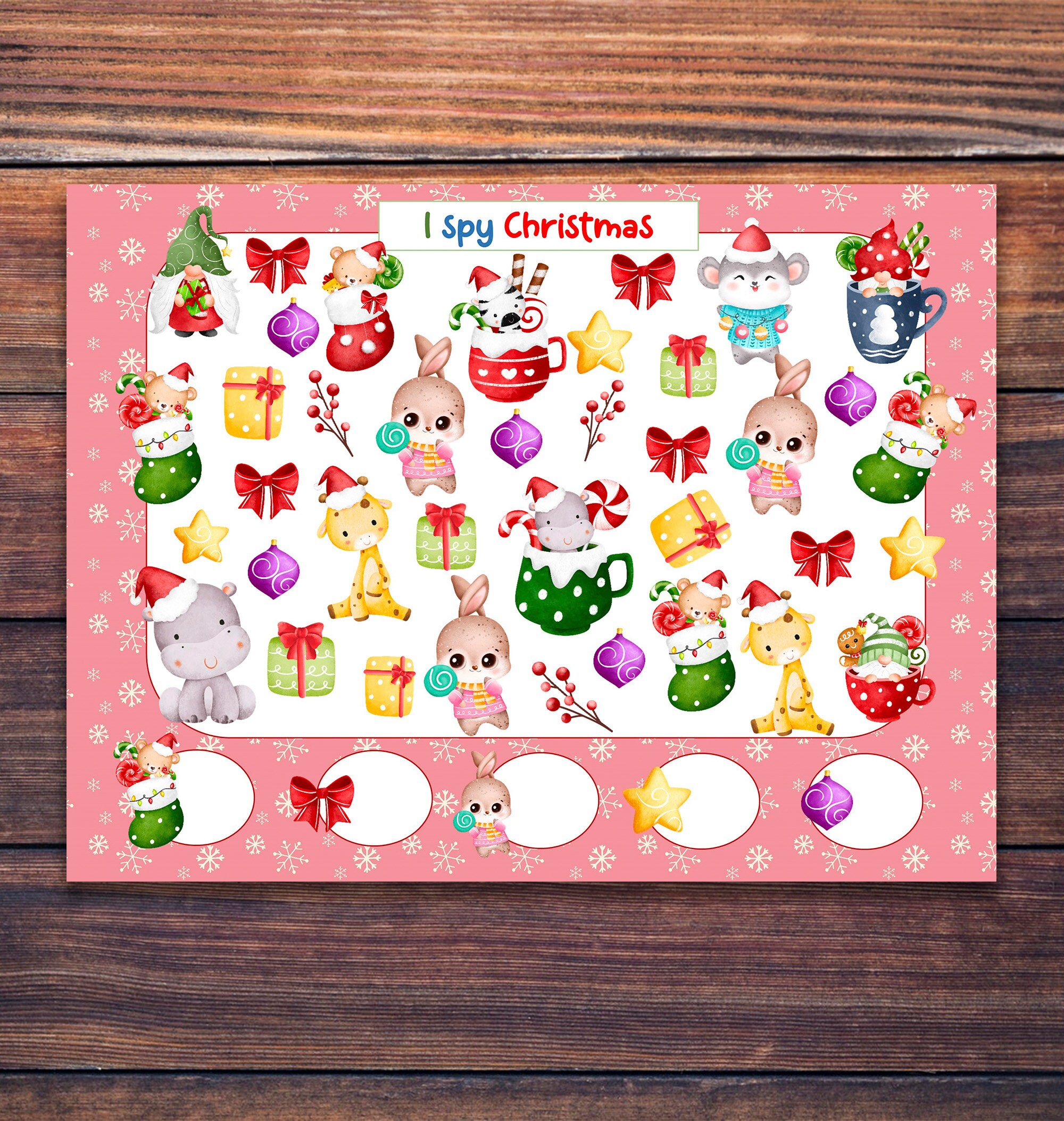 I Spy Christmas Printable Count to 5 Activities Winter Preschool, Kids ...