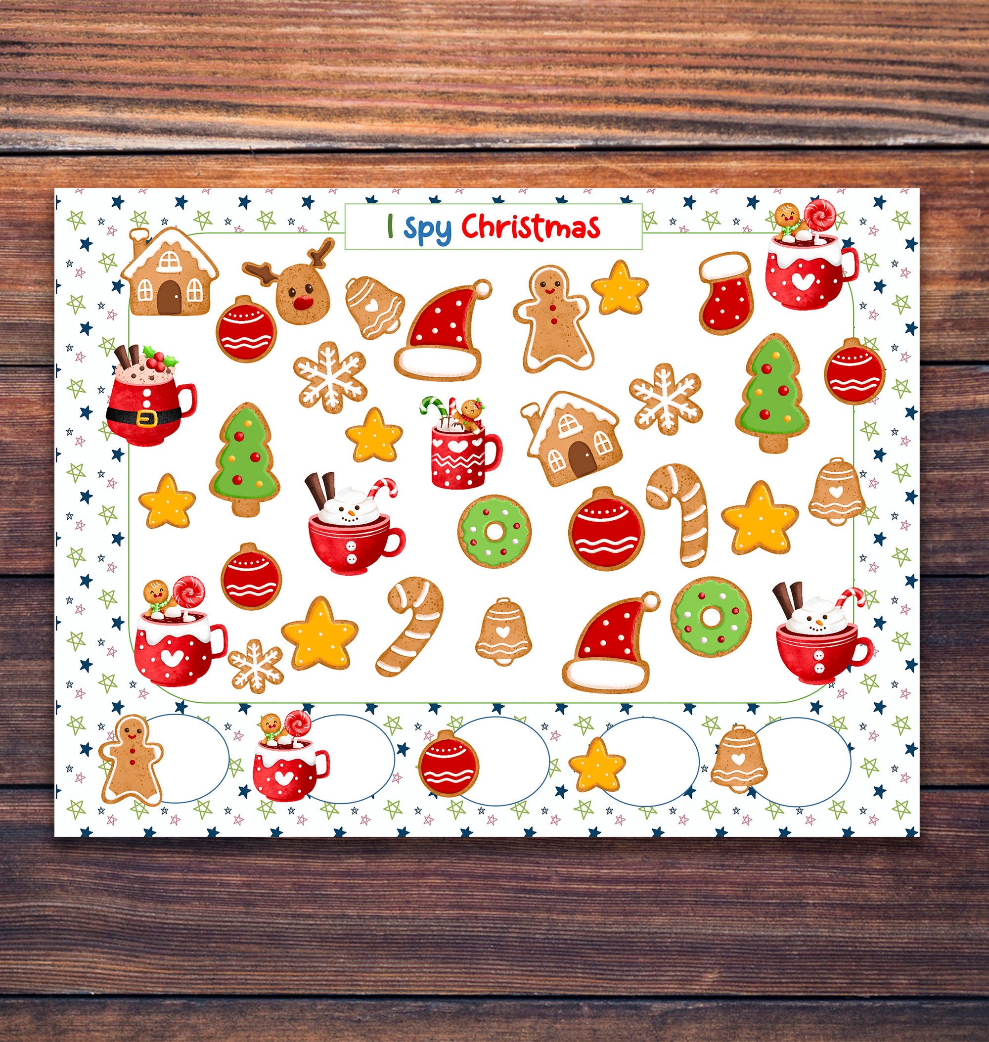 I Spy Christmas Printable Count to 5 Activities Winter Preschool, Kids ...