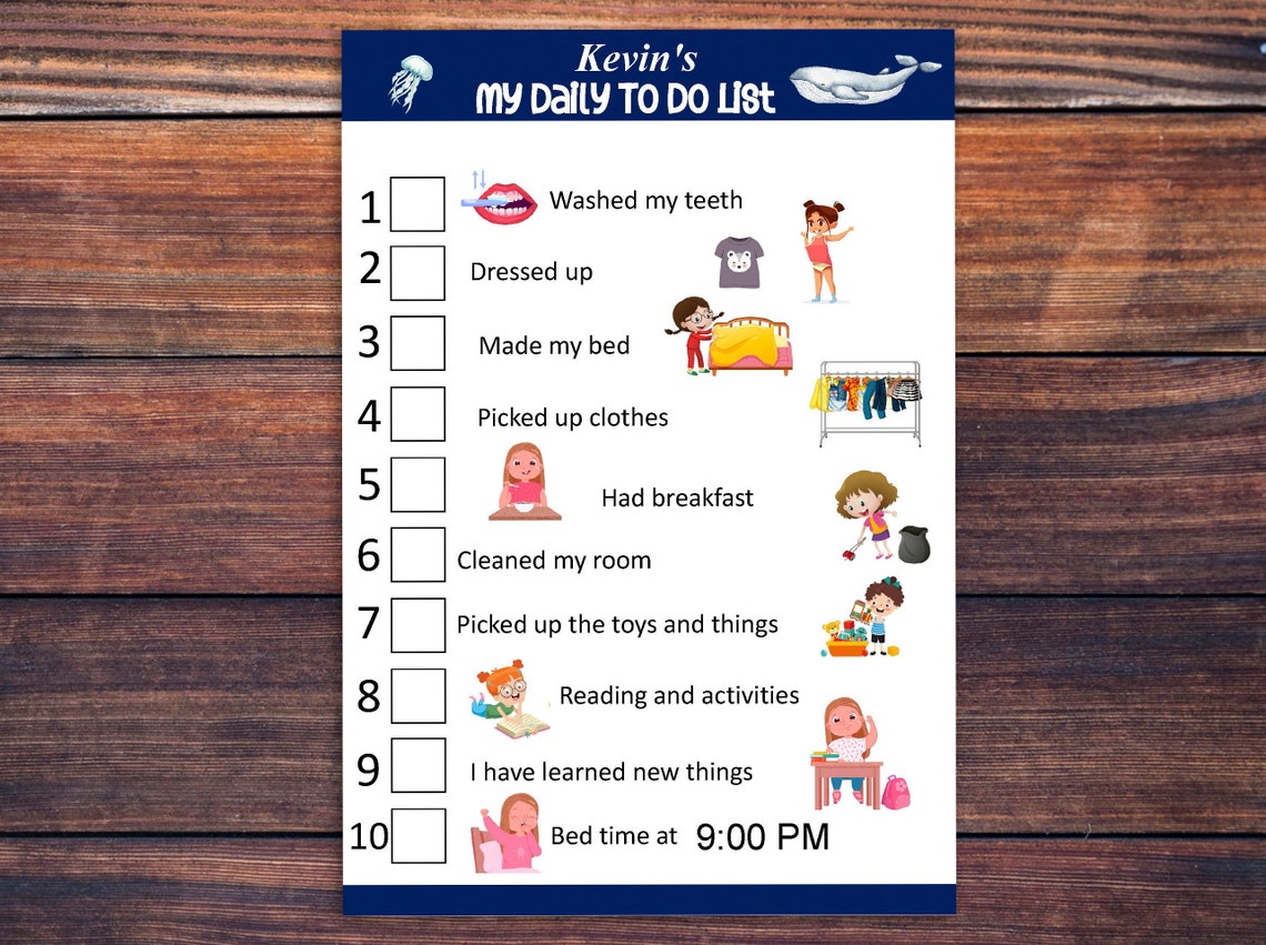 Editable Kids Daily Routine Checklist. Morning Routine, Kids Bedtime ...