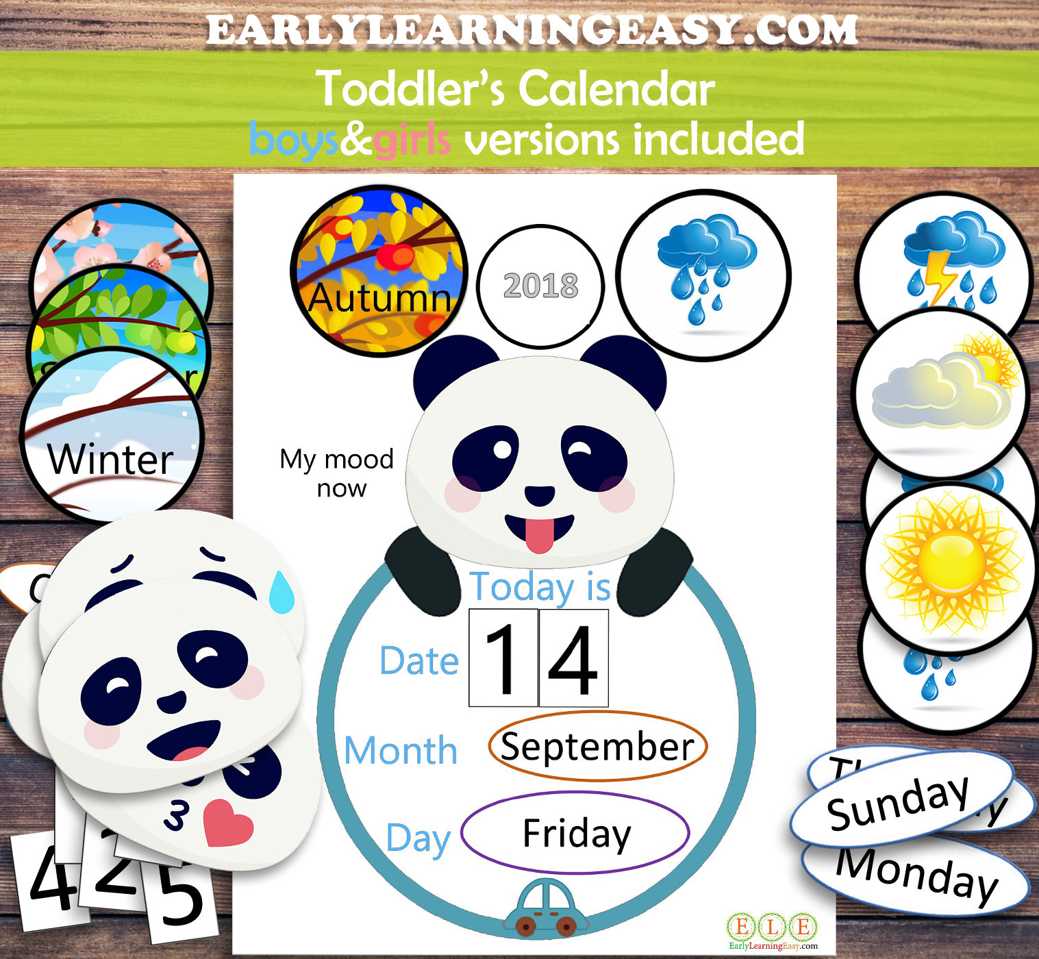 Daily Morning Board Circle Time. Kids Calendar Weather Seasons - Etsy