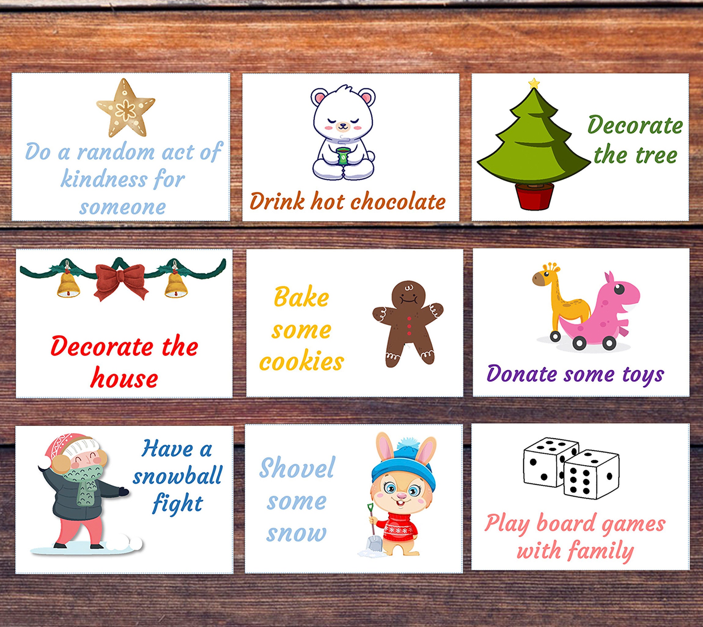 36 Printable Advent Activity Cards. Printable Christmas Fun Task Cards ...