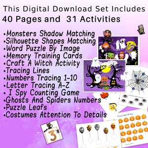 Halloween Busy Book Printable Toddler Learning Book Fall Quite Book ...