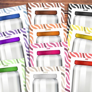 Color Sorting Jars, Learning Colors, Busy Book Printable, Toddler ...