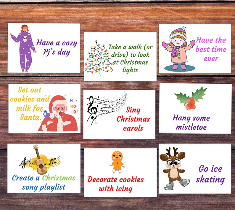 36 Printable Advent Activity Cards. Printable Christmas Fun Task Cards ...