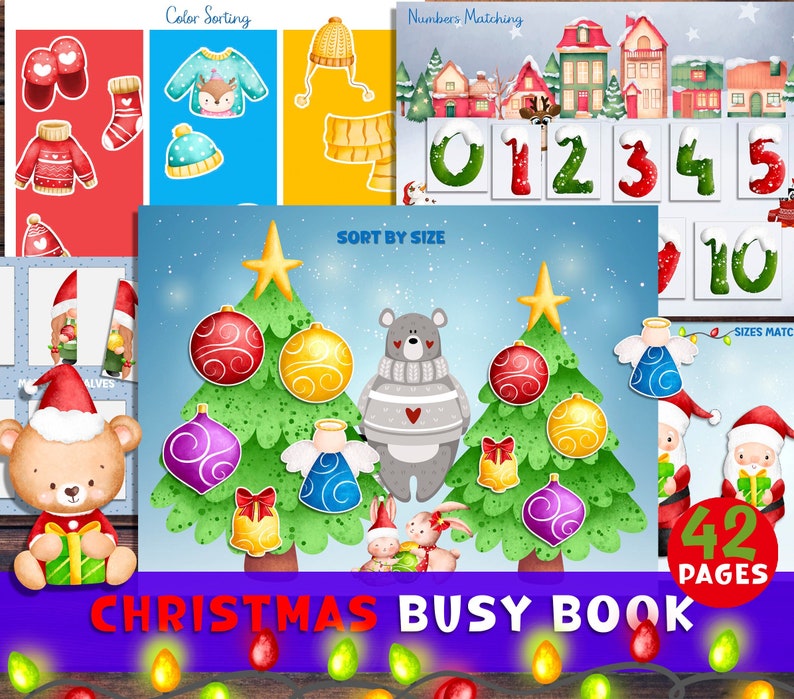 Christmas Busy Book. Preschool Toddler Printable Learning Binder ...