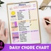 Kids Editable Daily Chore Chart. School Checklist Schedule Printable ...
