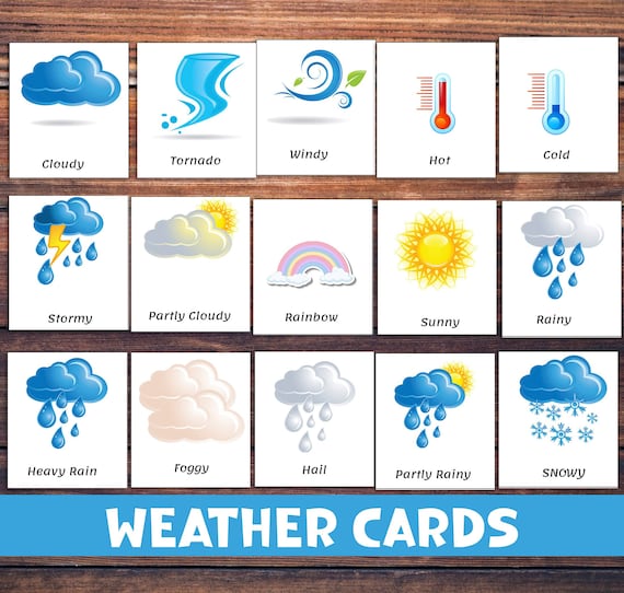 Weather Cards. Preschool Activities Materials. Toddler - Etsy