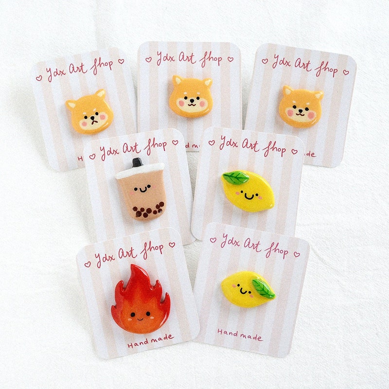 Polymer Clay Pins - Etsy