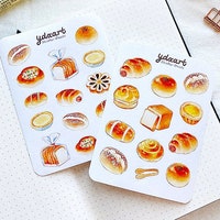 Bakery Sticker Sheet, Cute Food Stickers, Kawaii Stickers, Bread ...