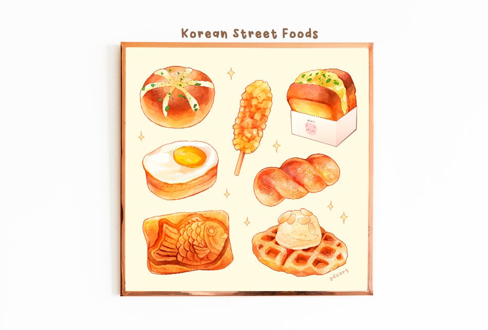 Cute Food Menu Prints Home Cafe Summer Picnic Korean - Etsy