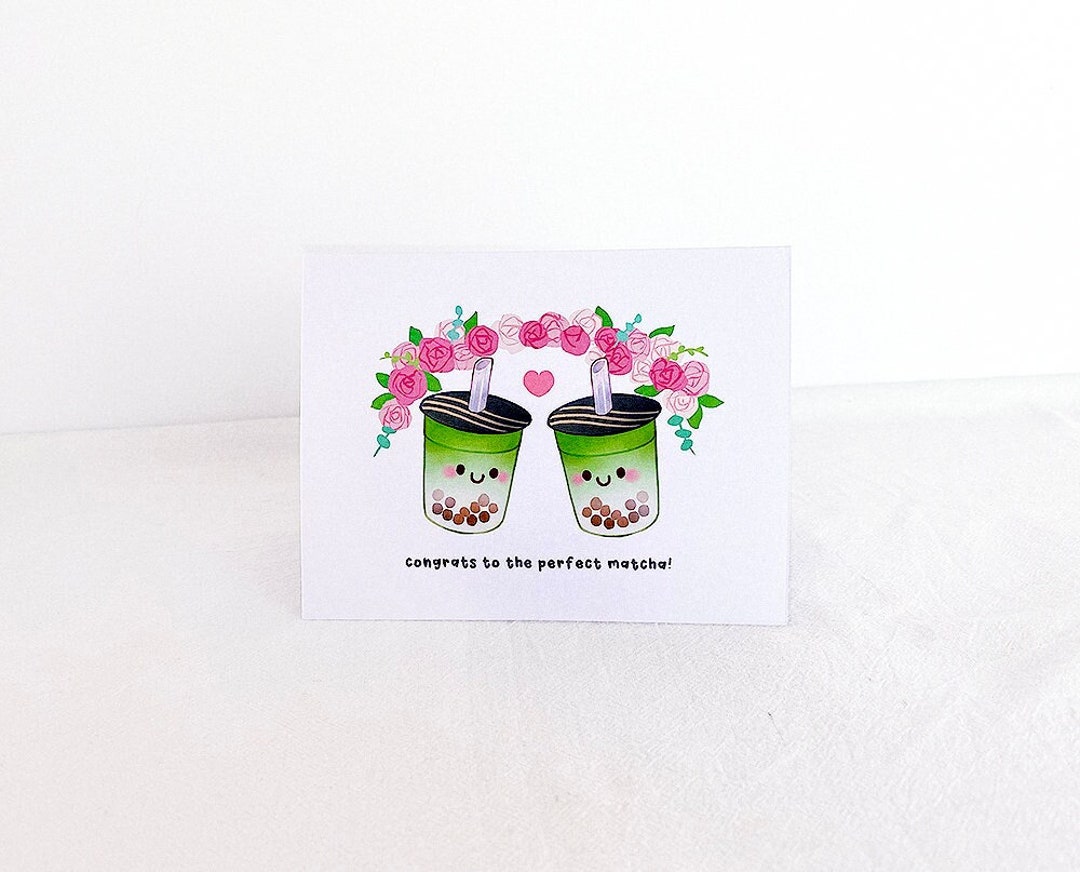 Cute Matcha Wedding Card | Greeting Card, Congratulations, Friendship ...