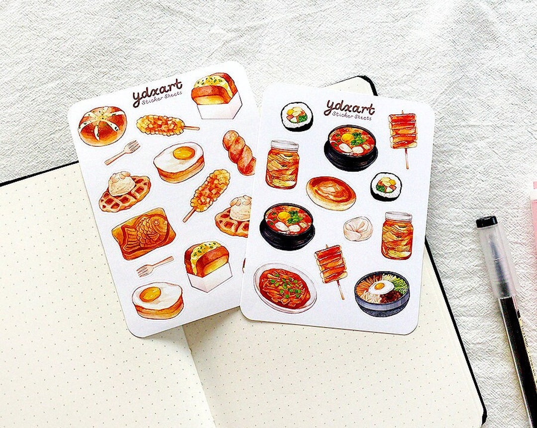 Korean Food Sticker Sheet | Korean Rice Bowl, Spicy Rice Cake, Garlic ...