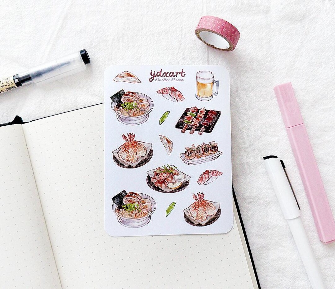Japanese Bar Food Sticker Sheet | Asian Cuisine - Etsy
