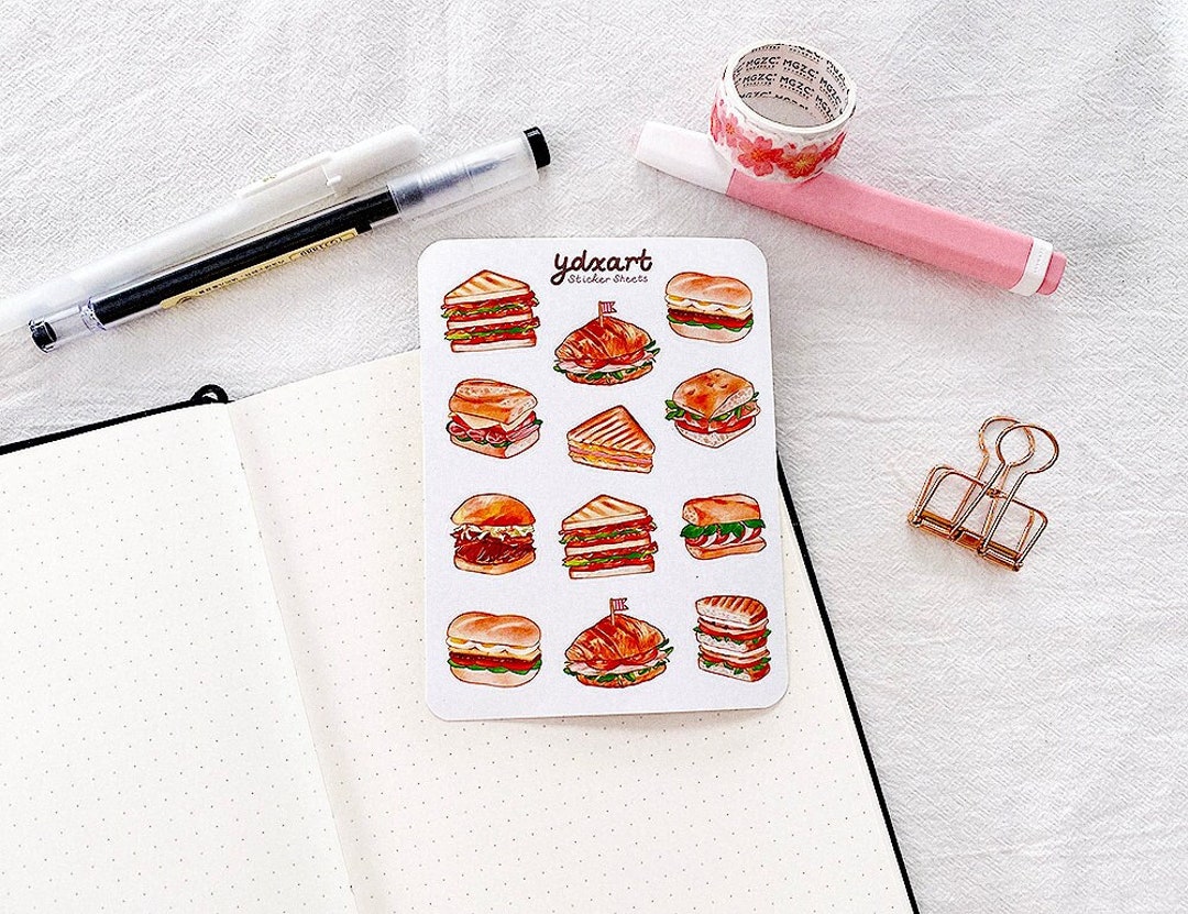 Bistro Bites Sticker Sheet | Sandwiches, Lunch, Meal Tracking Stickers ...